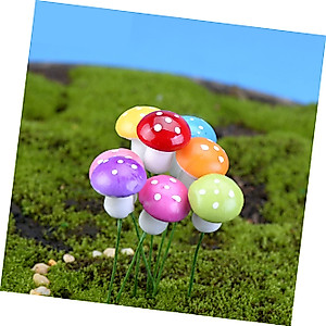 Hoement 20pcs Mini Foam Mushroom Flower Pots Mushroom Miniature Mushroom Mini Mushrooms Picks Bonsai Micro Landscape Fairy Garden Mushroom Mini Mushrooms for Fairy Garden Material Large