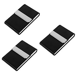 VILLCASE 3pcs Business Card Holder Business Card Organizer Name Card Case Business Card Stand Leather Wallet for Men International Travel Must Haves Pocket Metal Business Card Bag Women's