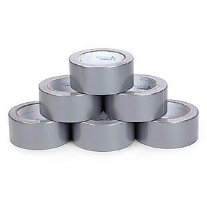 Blue Summit Supplies 6 Pack Duct Tape Multi Pack, Tear by Hand Design, Silver, Strong 7mil Thickness, Commercial Grade Strength, 30 Yard Length, 180 Total Yards Value Pack