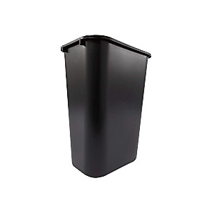 Rubbermaid Commercial 295700BK Deskside Plastic Wastebasket, Rectangular, 10 1/4 gal, Black (2)