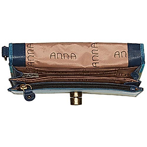 Anna by Anuschka Women's Hand-Painted Genuine Leather Vintage Wristlet Clutch - Caribbean Dream