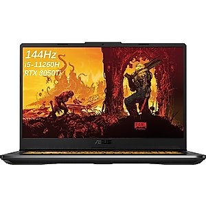 ASUS TUF F17 Gaming Laptop 17.3" FHD 144Hz IPS Display 11th Gen Intel 6-Core i5-11260H (Beats i7-8750H) 16GB RAM 1TB SSD GeForce RTX 3050 Ti 4GB RGB Backlit Keyboard USB-C WiFi6 Win10