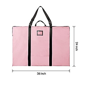 Large Size Art Portfolio Bag with Nylon Shoulder, 24 x 36 inches Light Weight Poster Storage Bag Board Holder with Handle and Zipper for Poster, Sketching and Drawing