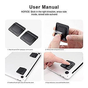 Keyboard Riser, Keyboard Stand for Desk,Laptop Stand for Desk, Portable Laptop Stand Compatible with MacBook Air Pro, Dell XPS, Lenovo, HP More(2 PCS), Black