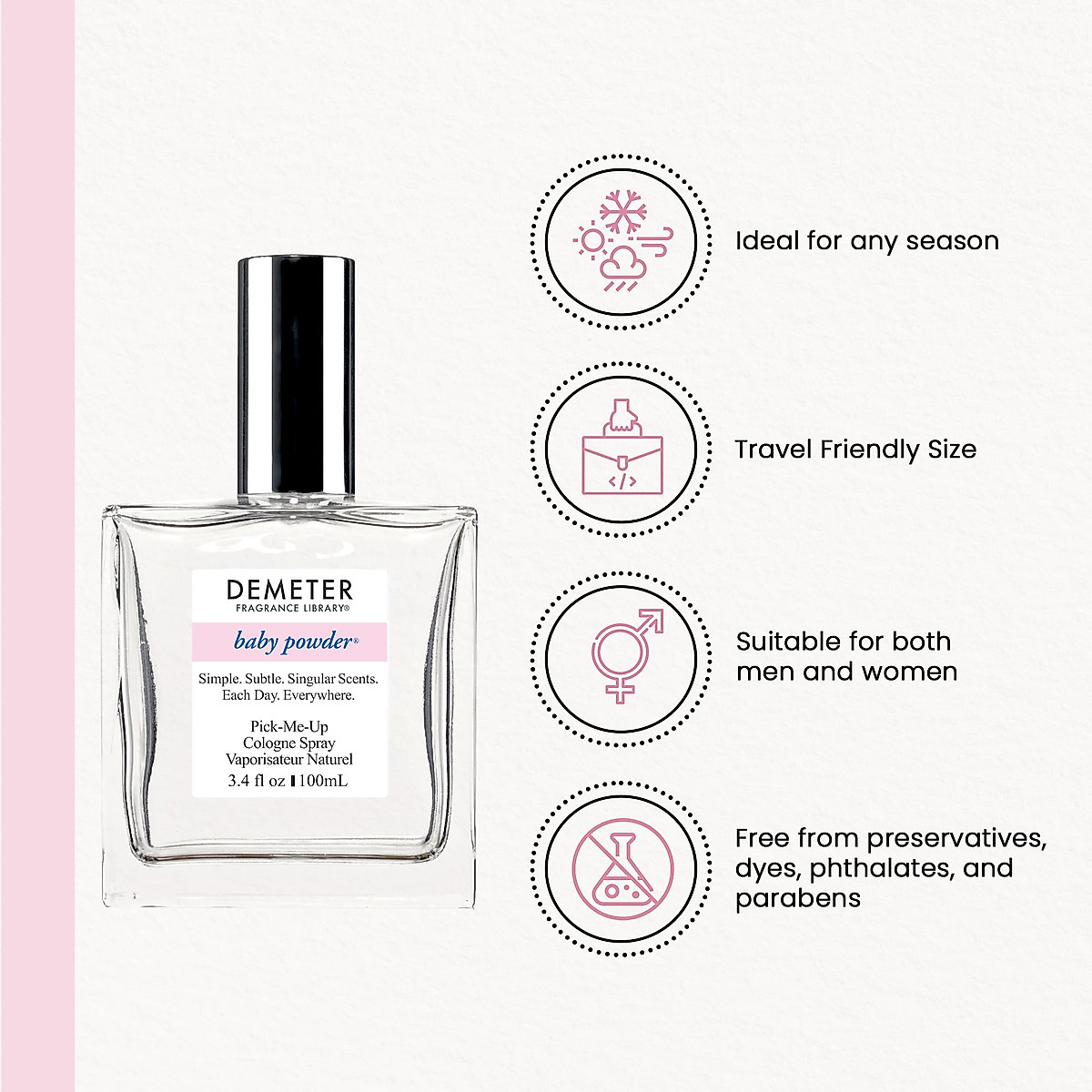 DEMETER 3.4oz Cologne Spray - Baby Powder