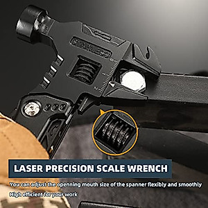HANSHI Adjustable Wrench Multitool Hammer for Survival,16 in 1 Multitools Pliers with Nylon Sheath,Pocket Knife Multi Screwdriver Tool All in One Camping Accessories for Stocking Stuffers for Men