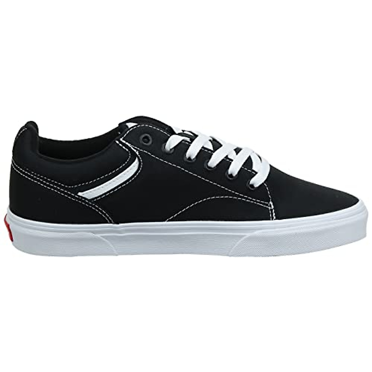 Vans Men's Seldan Sneaker, Black Canvas Black White 187, 12