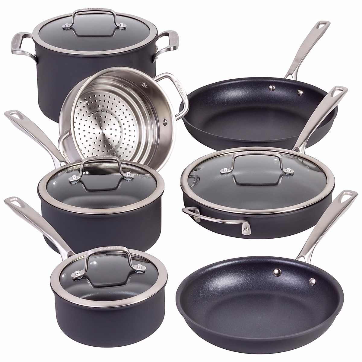 Cuisinart 11-Piece Hard Anodized Nonstick Induction and Dishwasher Safe Cookware Set (68I-11)