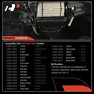 A-Premium HVAC Heater Blower Motor Assembly Compatible with Mercedes-Benz Vehicles - C200, C230, C240, C280, C32 AMG, C320, C350, C55 AMG, CLK280, CLK320, CLK350, CLK430, CLK500, CLK55 AMG, CLK550