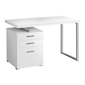 Monarch Specialties Hollow-Core Left or Right Facing Desk, 48-Inch Length, White