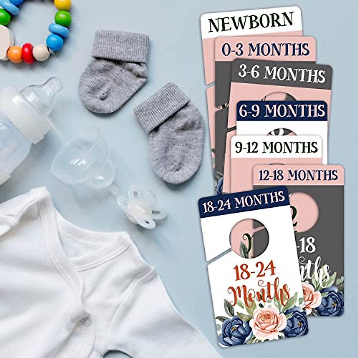 Hanger Dividers-Baby Closet Size Dividers - Baby Closet Dividers, Baby Clothing Size Age Dividers -Baby Closet Organizer For Nursery Organization, Newborn Essentials, Nursery Closet Dividers.