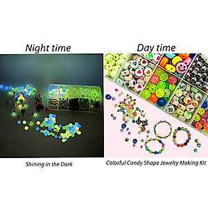 BOLAIHUI Glowing Kids' Jewelry Making Kits-Bracelet Kit for Girls, Friendship Bracelet Beads Luminous Mixed Toddlers Kids, Kids Art &Craft Box DIY Necklace