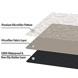 Shape28 Small Area Rug Mat Ultra-Thin Kitchen Rug Entrance Mat with Non Slip Rubber Backing Szie 20 inches x 16 inches Color Latte Design 1S