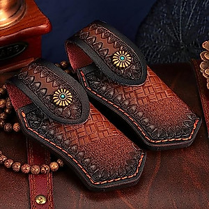 WEISUYUUS Leathers Sheath Folding Knife Pouches Leathers Knife Holsters Folding Knife Sheath Great for Camping Outdoor Activities