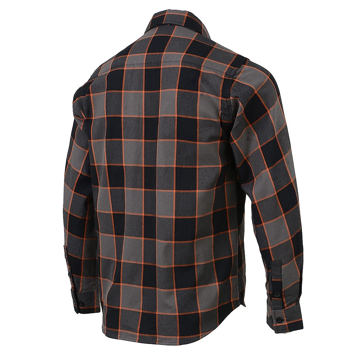 Milwaukee Leather MNG11648 Men's Grey with Brown and Orange Long Sleeve Cotton Flannel Shirt - Small