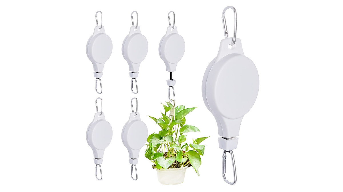 6 Pcs Retractable Plant Pulleys for Hanging Plants & Baskets | Easy ...