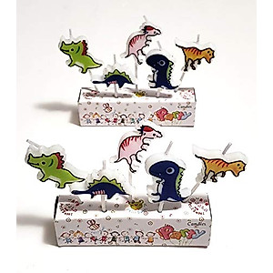 10 Count Special Cake Candles Topper with Holder for Wedding Party Birthday Valentine's Day Cake Decoration, Perfect Wish Gift for Kid and Adult (Dinosaur)