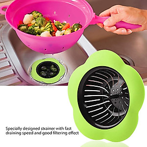 Alvinlite Plastic Sink Strainer Flower Shaped Drain Stopper Kitchen Bathroom Accessories for Kitchen Bathroom Bathtub(Green)