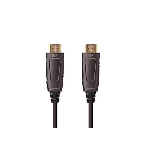 Monoprice 8K Ultra High Speed Fiber Optic Certified HDMI Cable - HDMI 2.1, 8K@60Hz, 4K@120Hz, 48Gbps, HDR, VRR, Active Optical Cable (AOC), 49ft, Black