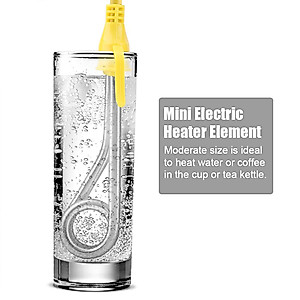 600W Mini Water Heater, Electric Heater Element, Boiler Hot Water Coffee Immersion Travel Use for Home Use, Office, University Dormitory or Travel Use 220V