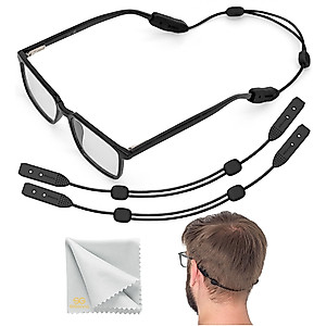 SIGONNA Glasses Strap Eyeglass Holder Band - No Tail Sunglasses Strap Sports for Men Women - Adjustable Eyeglasses Strap Lanyard 15” L - Anti Slip Eye Glasses Holders Around Neck Head 2 Pcs