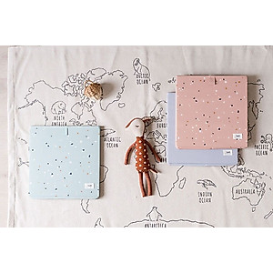 3 Sprouts Recycled Fabric Cube Storage Bin - 13 Inch Collapsible Organizer for Cube Shelving Systems, Kids Cubby Bins - Terrazzo Green