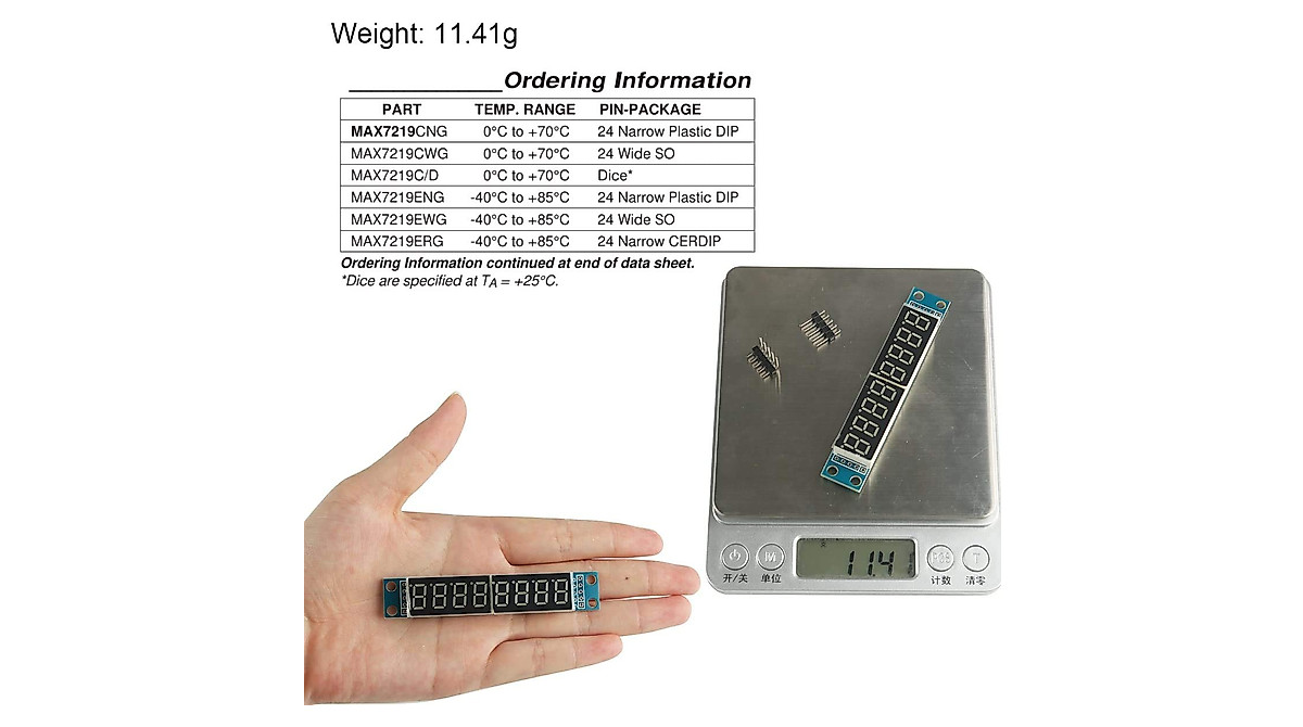 DEVMO 4pcs 8-Digit 7 Segment Module MAX7219 8 Bit Digital Segment Tube LED Display Module ...