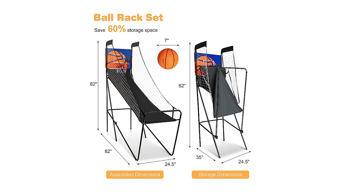 Giantex Foldable Electronic Arcade Basketball Game for Indoor Fun
