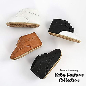 BENHERO Baby Girls Boys Leather Shoes Toddler Infant First Walker Soft Sole High-Top Ankle Sneakers Newborn Crib Shoes(6-12 Months Toddler Y/White)
