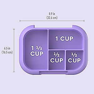 Bentgo® Kids Chill Tray with Transparent Cover - Reusable, BPA-Free, 4-Compartment Meal Prep Container with Built-In Portion Control for Healthy, At-Home Meals & On-the-Go Lunches (Purple)