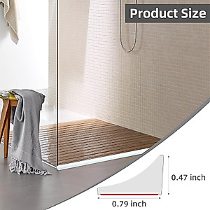 39 Inch Collapsible Shower Threshold Water Dam Barrier,Self Adhesive Silicone Shower Water Bathtub Splash Guard Bathroom Kitchen Water Stopper Blocker for Dry and Wet Separation Seal Strip Edge Trim