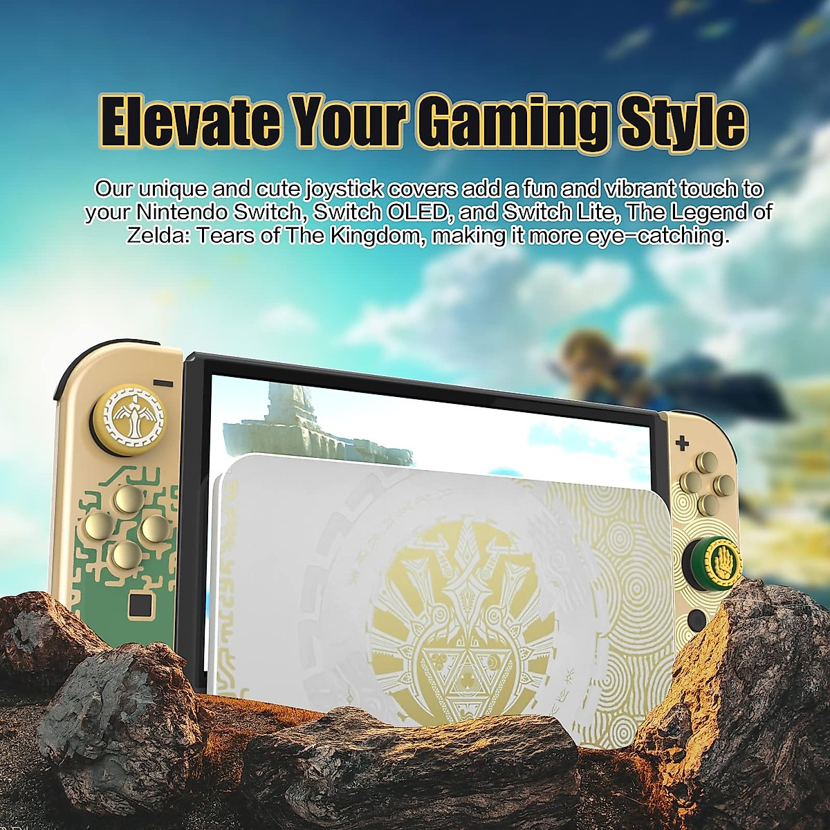 Switch Button Caps, Switch OLED Thumb Grip Caps and Switch Dpad Caps - Yellow Green