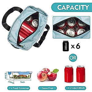 YiQ RiC Insulated Lunch Bag for Women/Men - Reusable Lunch Sack for Office Work University Picnic Beach Camping- Leakproof Cooler Tote Bag Freezable Lunch Bag for Adult （14 years old or above）