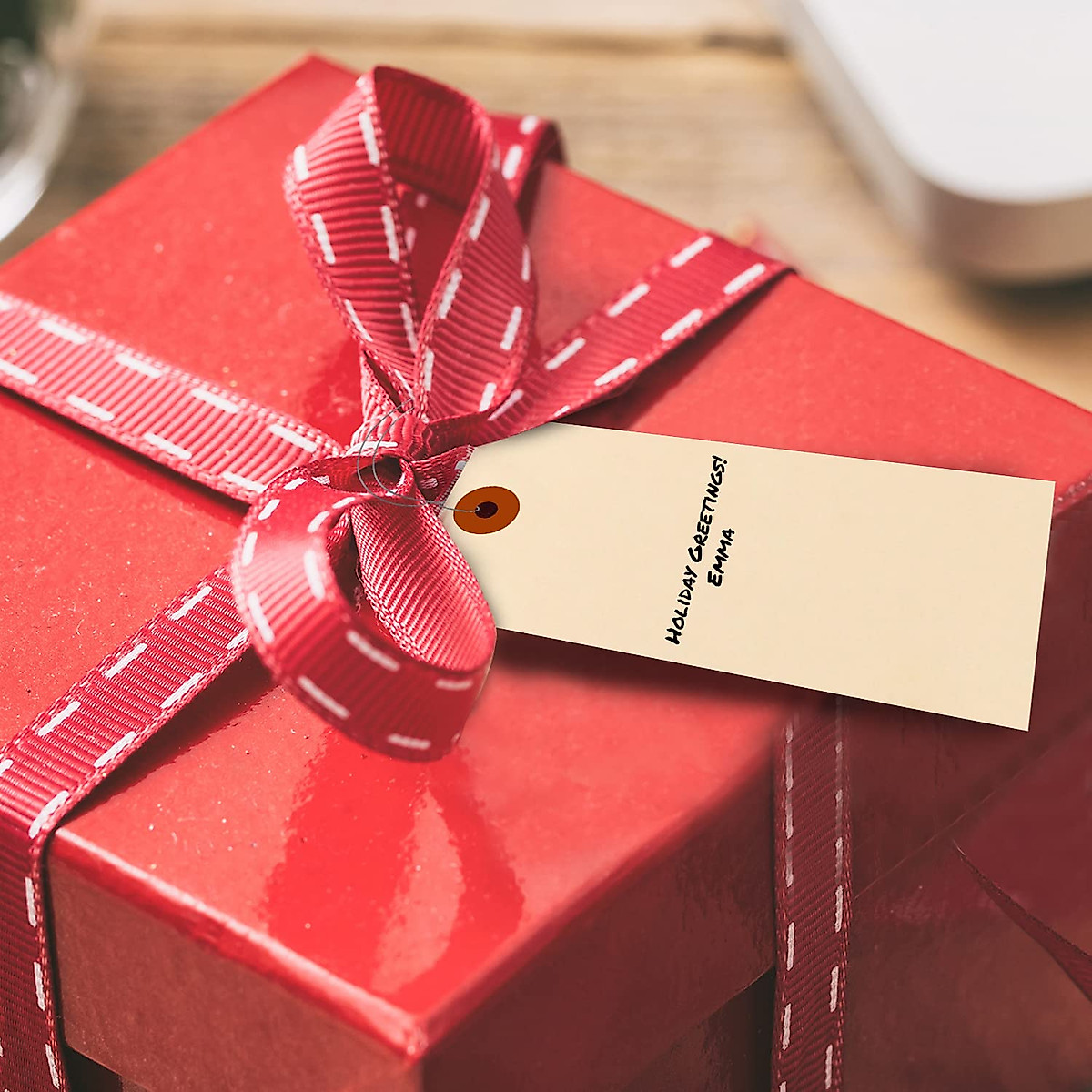 SmartSign Blank Manila Shipping Tags with Wire, Size-6, Pack of 100 ...