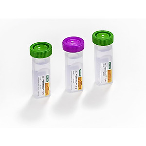 Caplugs Evergreen 240-5440-G8K Pap Series – Disposable Slide-Fix Jars with Green Screw-Cap, 25 Pack, Natural Polypropylene Co-Polymer (PPC), 4 Slides, 30 mL, Pap Smear, FNA Biopsies, Small Samples