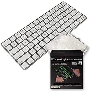 Green Onions Supply Fully Covered Flat Style 0.025mm Wipeable Superb Tactile Feeling Waterproof Anti-Dust Keyboard Cap Cover for 2021 iMac Apple Wireless Magic Keyboard Hospital/Dentist Use [3 Pack]