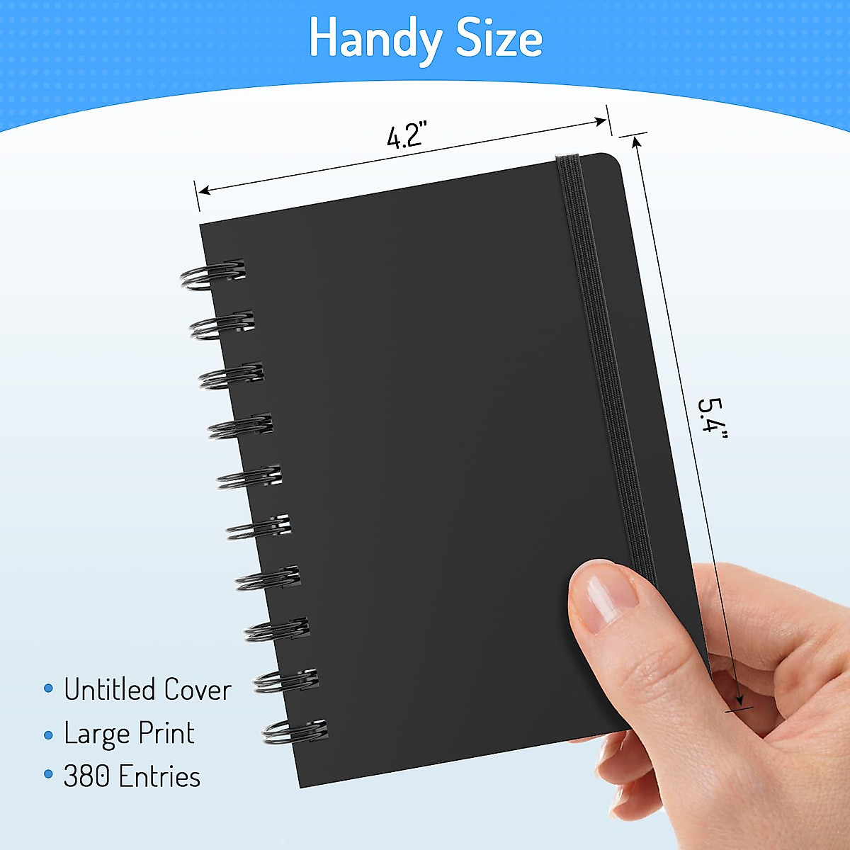 Forvencer Password Book with Individual Alphabetical Tabs, 4" x 5.5" Small Password Notebook, Spiral Password Keeper, Internet Address and Password Manager, Password Logbook for Home Office, Black