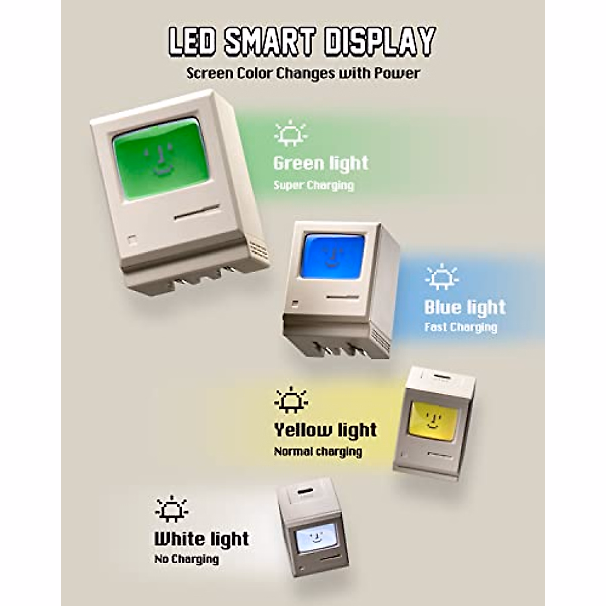 Shargeek 130W STORM2 Slim Transparent Power Bank with LED Display Screen & Shargeek Retro 35W USB C Fast Charger