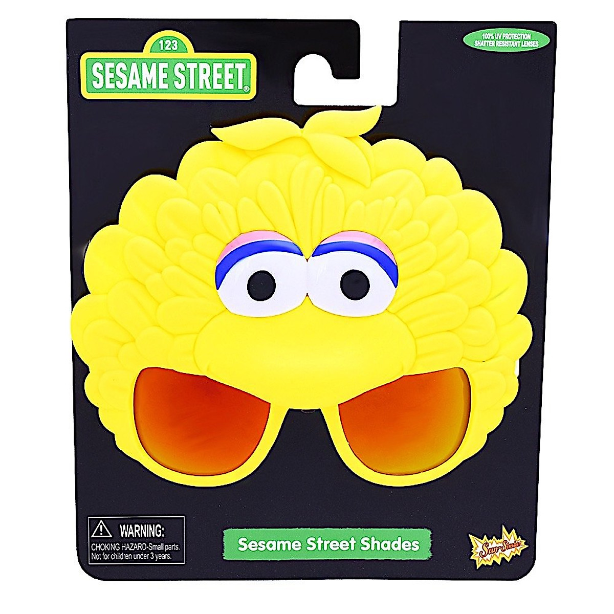 Sun-Staches Sesame Street Official Big Bird Sunglasses, Costume Accessory, UV 400, One Size Fits Most, 8"