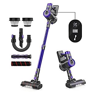 DevoacTech Cordless Vacuum Cleaner, Ultra-Light Quiet Stick Vacuum, 27KPa Powerful Suction, Up to 45mins Runtime, 6 in 1 Handheld Vacuum for Hard Floor Carpet Pet Hair