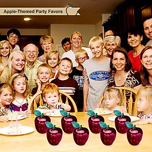 Fun Express Set of 12 Apple Containers for Treats, 3.75 x 4.75 x 1 inches, BPA Free Plastic, Teacher Gifts, Classroom Treat Containers, End of School and Back To School Celebrations (Red)