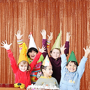 Sugargirl Orange Sequin Backdrop Curtain 2 Panels 2FTx8FT Glitter Orange Background Drapes Sparkle Photography Backdrop for Party Wedding Birthday Wall Decoration