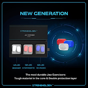 Jaw Exerciser for Men & Women - 3 Levels (6pcs) Silicone Jawline Exerciser Tablets for Beginner, Intermediate & Advance Users - Jaw Toner for Men & Women, Jawstyle and Jaw Trainer (3 Levels - Basic)