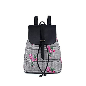 Women Backpack Purse Water resistant Nylon Anti-theft Rucksack Lightweight Shoulder Bag (F-Black)