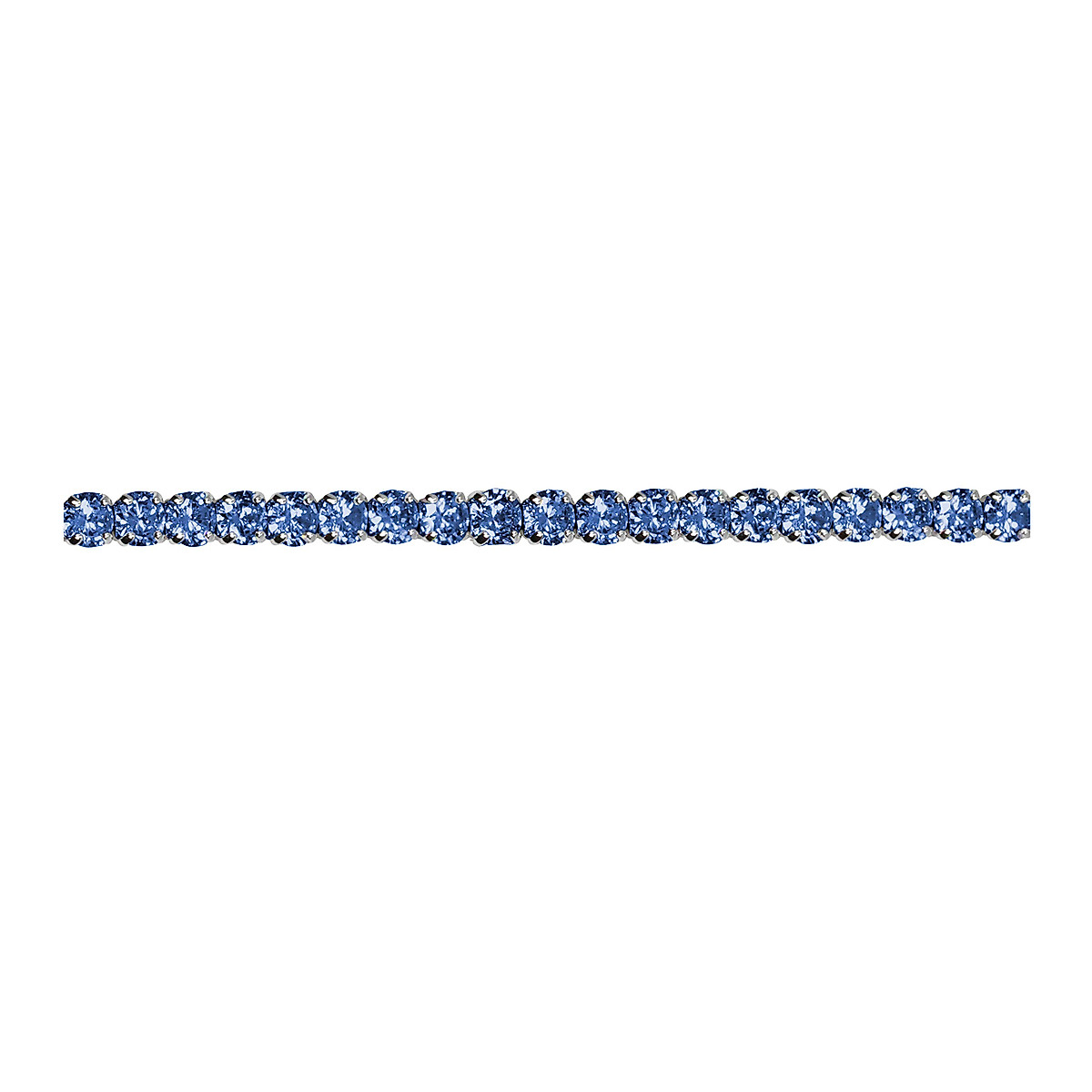 Savlano 18K White Gold Plated Blue Cubic Zirconia Round 4MM Classic Tennis 18 Inches Chain Necklace For Women Comes With a Gift Box