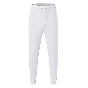 Jogger para Hombre Drawstring Pants for Men Sport Pants for Men Joggers for Men with Pockets Youth Baseball Pants Cotton Men Sweatpants Menswear for Men Deal of The Day Clearance A-White