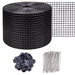 8in X 100ft Solar Panel Bird Guard,Solar Panel roof Protection net 1/2inch Mesh PVC Black Vinyl Coated Galvanized net 70 Fastener ClipsUsed for Bird,Animal Control