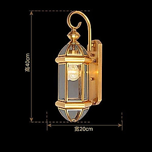 ZpLMW Wall Light Copper Outdoor Wall Light Waterproof Home Retro Garden Lighting Corridor Aisle Balcony Stair Wall Light
