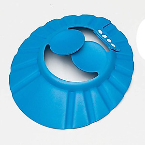 NUOBESTY Bath Cap, Adjustable Durable Waterproof Elastic Ring Hat Shampoo Bath Shower Cap Wash Hair Shield Direct Visor Caps for Kids Toddler Baby Newborn - 6Pcs