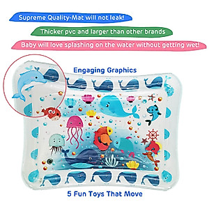 Tummy Time Water Mat Infant Toy Indoor Floor Inflatable Water Mat, Newborn Boys and Girls of 3 6 9 12 Months of Fun Activity Center Toys